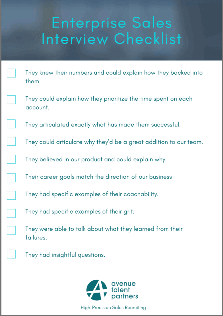 20 Enterprise Sales Interview Questions To Hire Right - Avenue Talent ...
